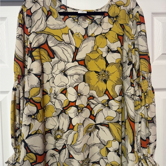 CAbi | Tops | Cabi Yellow And Orange Floral Blouse | Poshmark